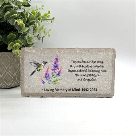 Memorial Stone Hummingbird With Flowers Sympathy T Bereavement