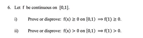 Solved Let F Be Continuous On I Prove Or Disprove Chegg