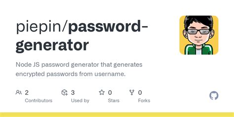 Github Piepinpassword Generator Node Js Password Generator That Generates Encrypted