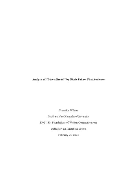 Eng 130 Module Four Preliminary Introduction Template Write Sentences