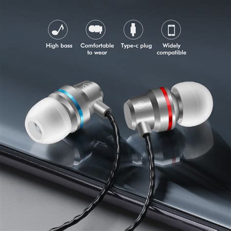New Type C Earphone Stereo Bass Noise Cancelling Wired In Ear Earbuds With Mic For Xiaomi