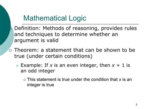 Mathematical Logic Part 1 Ppt