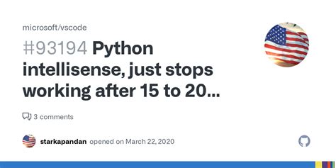 python intellisense just stops working after 15 to 20 mins · issue