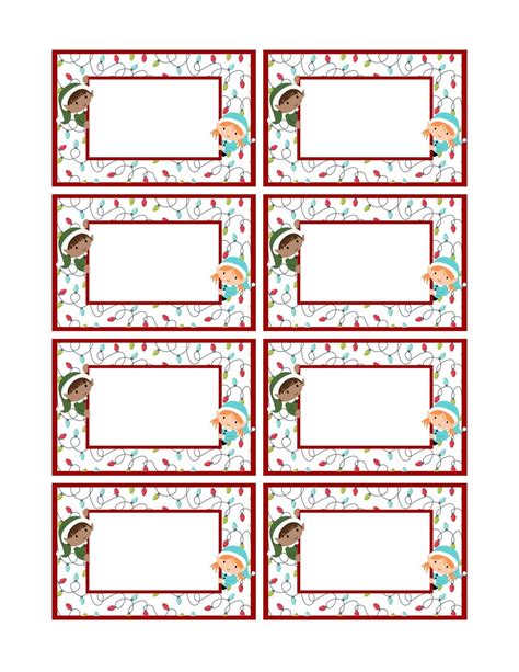 Blank Christmas Labels Cute Colorful Holiday Organization For