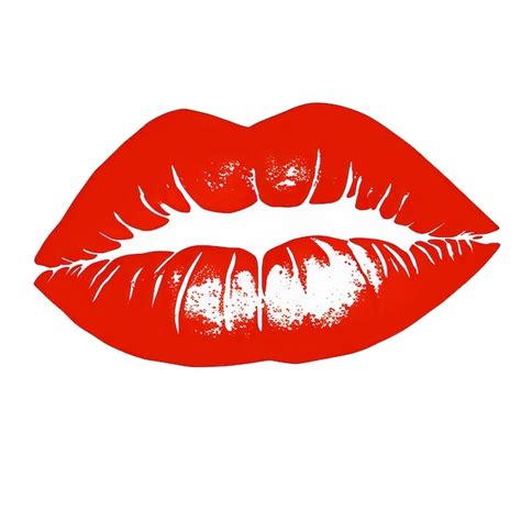 Premium Psd Kiss Print Red Lips On Isolated Background