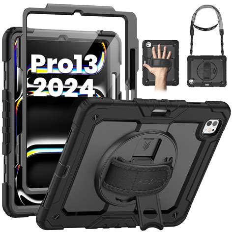 Seymac For Ipad Pro 13 Inch Case 2024 M4 7th Generation Heavy Duty Shockproof Protective Case