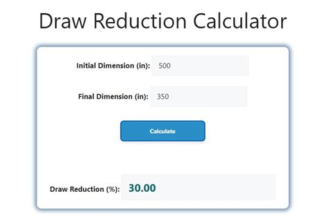 Draw Reduction Calculator Savvy Calculator