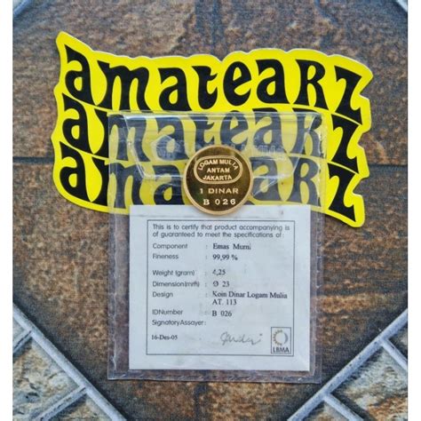 Jual Koin 1 Dinar Antam Berat 425 Gram Fine Gold 9999 Sertifikat Lbma Shopee Indonesia