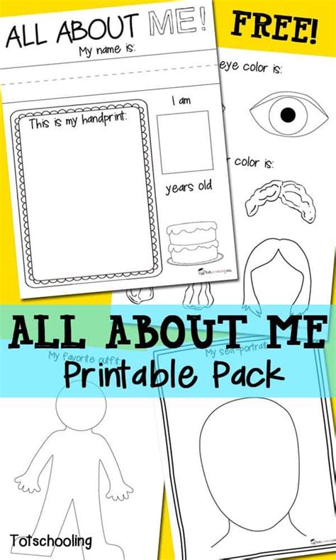 All About Me Printable Books For Preschool