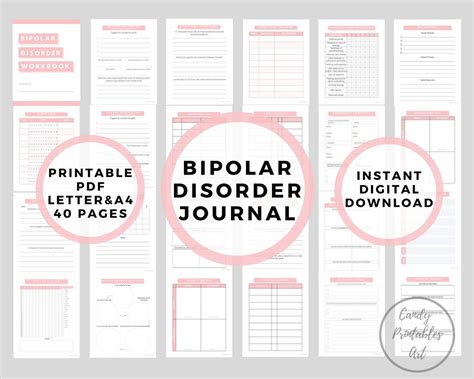 Bipolar Mood Tracker Bipolar Journal Bipolar Symptom Tracker Printable Mental Health Tool Etsy