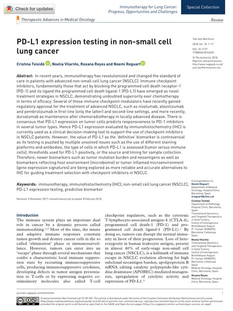 PDF PD L Expression Testing In Non Small Cell Lung Cancer