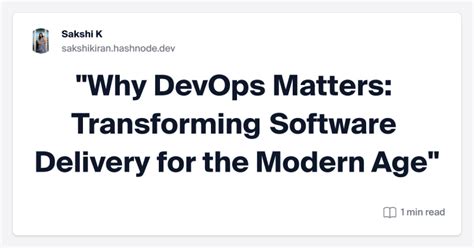 Sakshi K On Linkedin Why Devops Matters Transforming Software