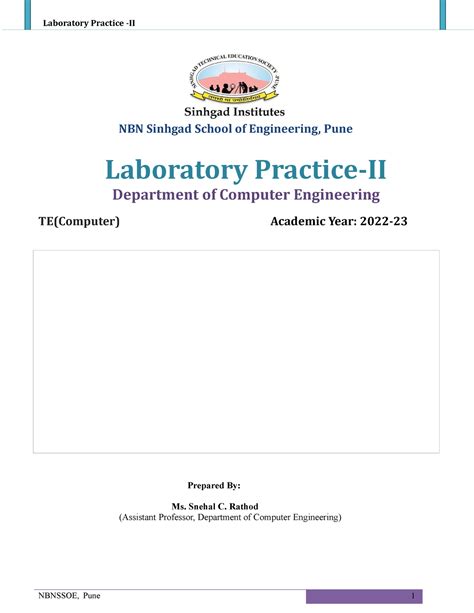 LP Lab Manual Laboratory Practice II NBNSSOE Pune NBN Sinhgad Babe Of Engineering
