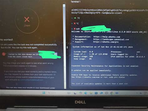 failed to ssh into devops vm from the azure client host kodekloud