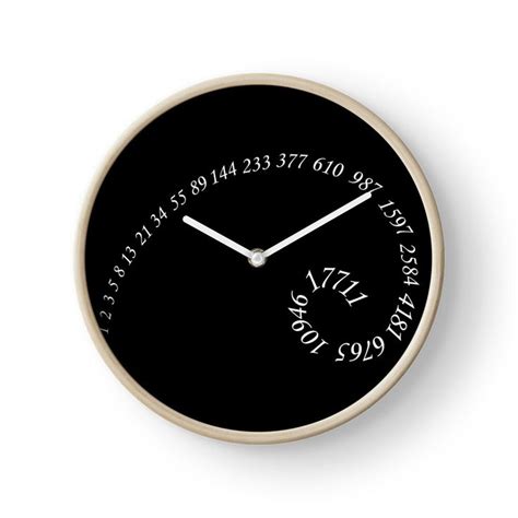 Fibonacci Golden Ratio Spiral Design For Geometry Lovers Clock For Sale By Iceshirts In 2025