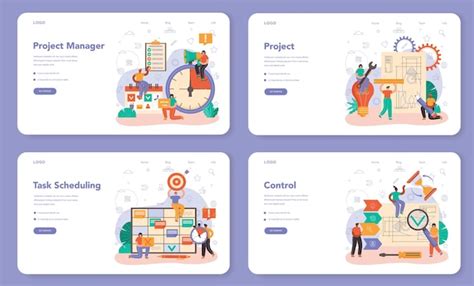 팀워크 프로젝트 방문 페이지 무료 벡터