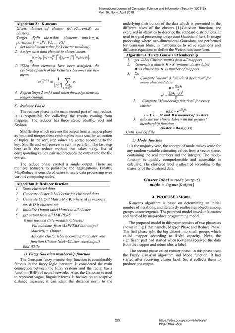 big data clustering model based on fuzzy gaussian pdf
