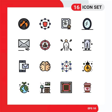 Set Of 16 Vector Flat Color Filled Lines On Grid For Next Forward Document Email Interior