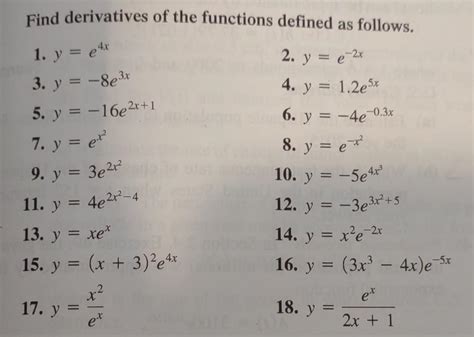 solved find derivatives of the functions defined as follows