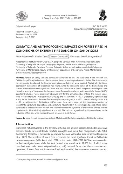 Pdf Climatic And Anthropogenic Impacts On Forest Fires In Conditions