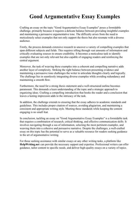 Argumentative Essay Introduction Example Pdf