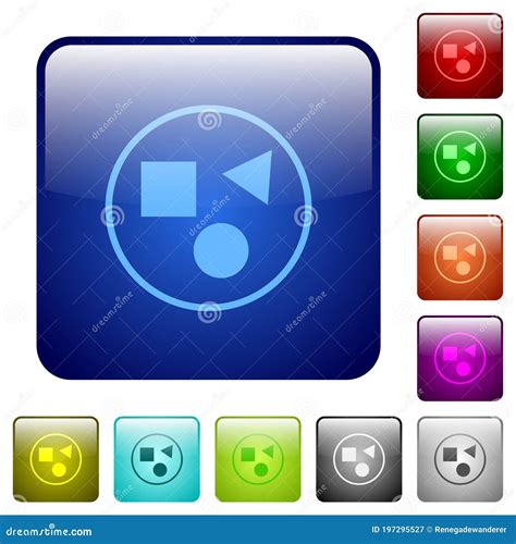 grouping elements color square buttons stock vector illustration of