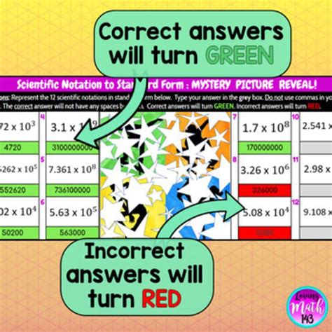 Writing Standard Notation From Scientific Notation Mystery Art Reveal