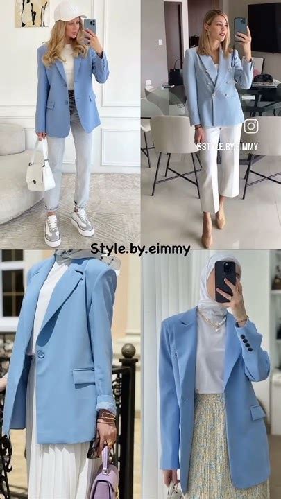 🎀تنسيقات ستره لون سمائي 🎀اكسبلور Skincare Hijabstyle Outfitideas