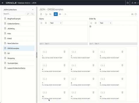 working with {json} in sql developer web