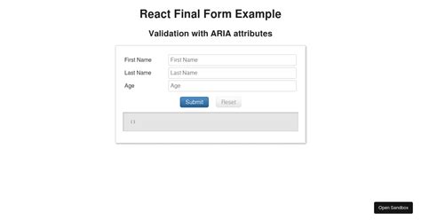 React Final Form Aria 2 Codesandbox