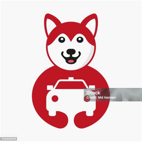 허스키 자동차 로고 부정적인 공간 개념 벡터 템플릿 허스키 홀딩 자동차 기호 가축에 대한 스톡 벡터 아트 및 기타 이미지 가축 개 개과 Istock