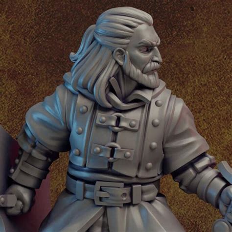 Bearded Fighter Tabletop Scale Dandd Ttrpg Mini Vae Victis Miniatures Etsy