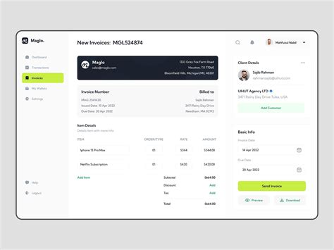 Invoice Ui Design In 2025 Invoice Design Dashboard Design Mobile App Design Inspiration