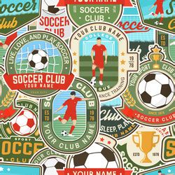 Soccer Football Club Seamless Pattern Royalty Free Vector