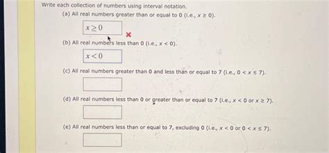 Solved Write Each Collection Of Numbers Using Interval Chegg