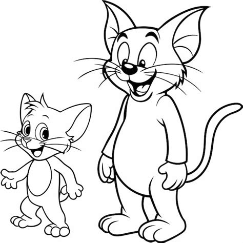 Tom And Jerry Vector Illustration Line Art Premium Ai Generated Vector