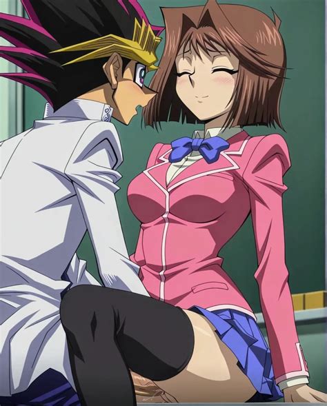 Rule 34 1boy 1girls Anzu Mazaki Canon Couple Clothed Sex Female Happy