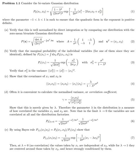 Problem 11 Consider The Bi Variate Gaussian