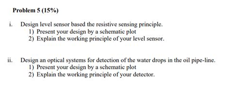 Solved Problem I Design Level Sensor Based The Chegg