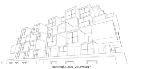 Abstract Modern Architecture Modular Facade 3d Stock Vector Royalty Free 2515982007 Shutterstock