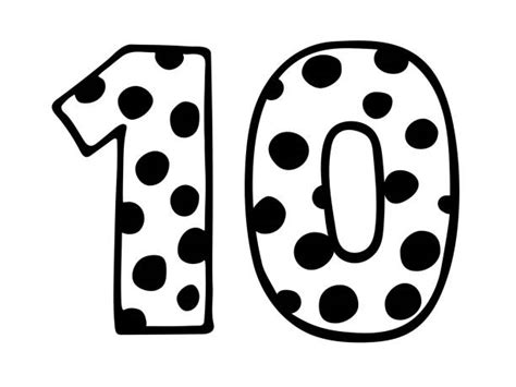 Number Ten Clipart Black And White