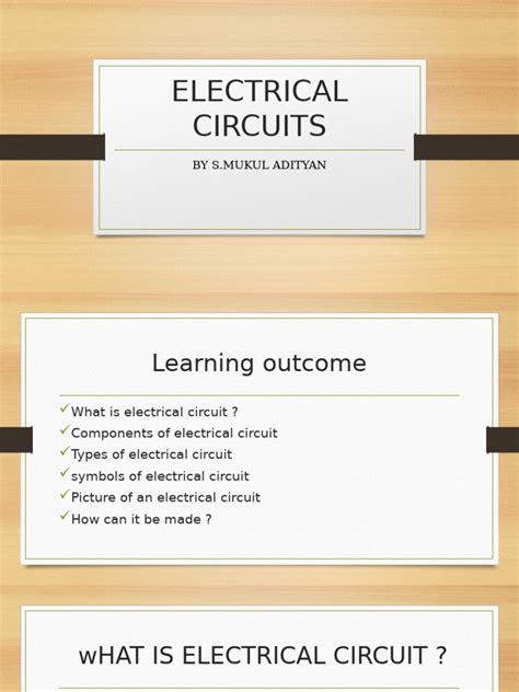 electrical circuits ppt pdf series and parallel circuits