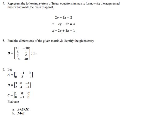 Solved Represent The Following System Of Linear Equations Chegg