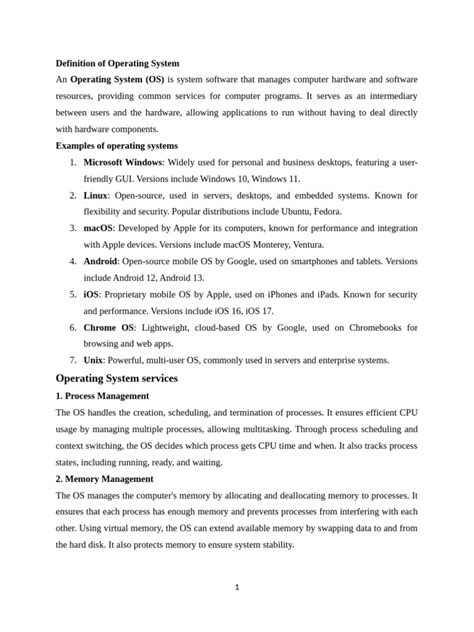 Operating System Introduction Pdf Operating System Process