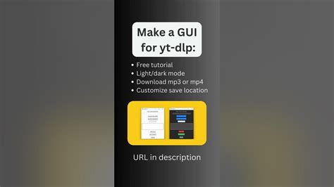 How To Make A Gui For Yt Dlp Tech Ytdlp Python Tutorial Softwareengineering Coding Free