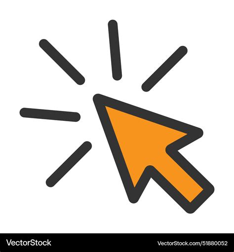Click Icon Arrow Mouse Web Button Cursor Digital Vector Image