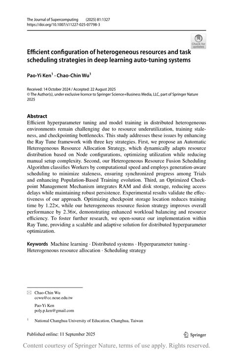 Efficient Configuration Of Heterogeneous Resources And Task Scheduling Strategies In Deep