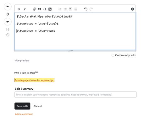 Declaremathoperator Is Not Working With Subscripts Or Superscripts Meta Stack Exchange