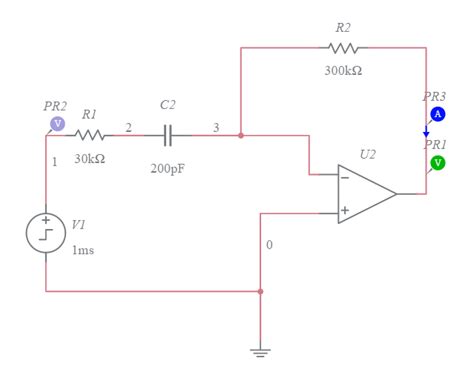 RC Unit Pulse Response Differentiator Output Multisim Live