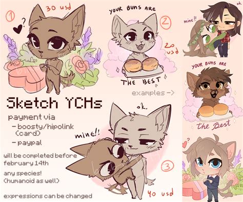 Sketch Chibi Valentines Ych [open] By Birb O Fluff On Deviantart